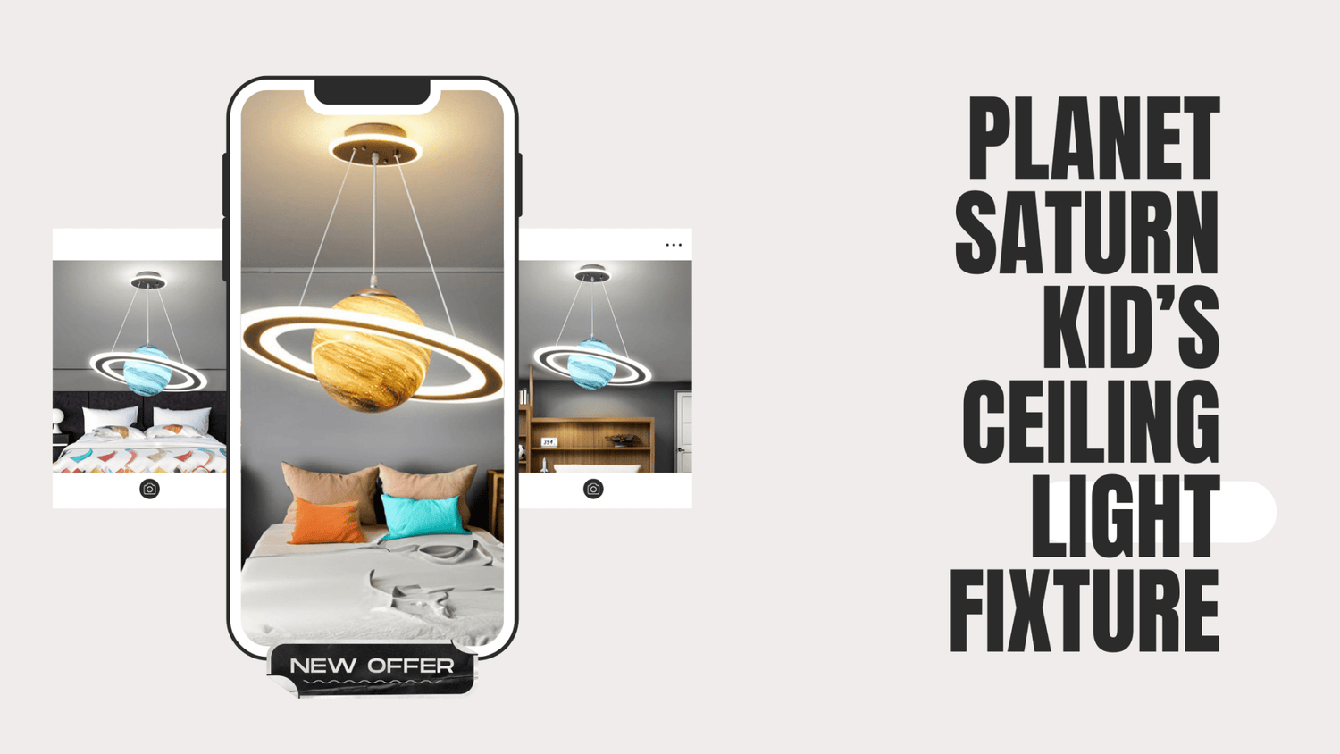 Introducing the Planet Saturn Kid's Ceiling Light Fixture: Illuminate ...